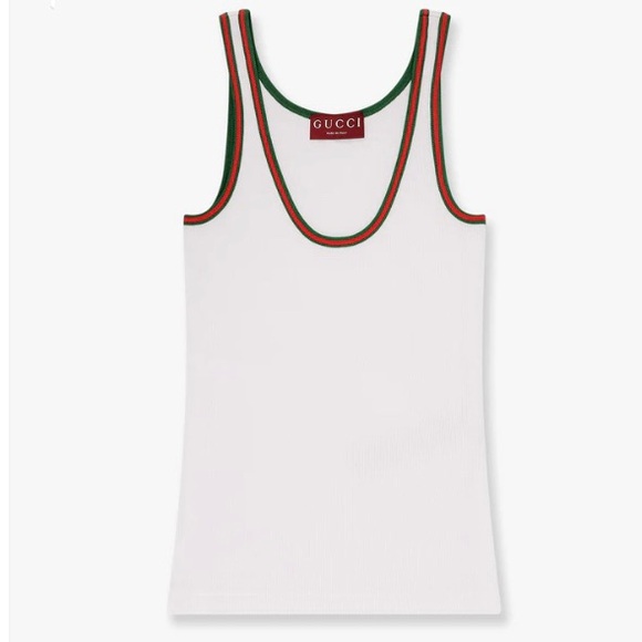 Gucci | Tops | Gucci Web Stripe Trimmed Tank Top | Poshmark